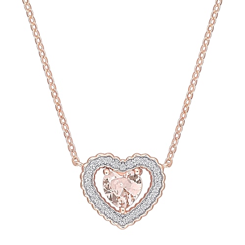 Click here for Womens Simulated Pink Morganite 18K Rose Gold Over... prices