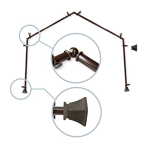 Click here for Rod Desyne Trumpet 4-Sided Bay Window Rod  One Siz... prices
