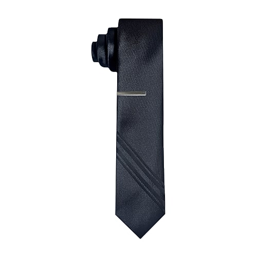 J. Ferrar Striped Tie  One Size  Black