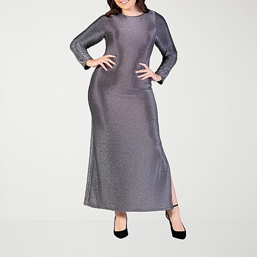 Click here for Plus Size 24/7 Comfort Apparel Fitted Shimmery She... prices