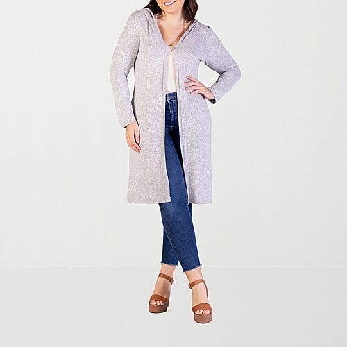 Click here for 24seven Comfort Apparel Plus Size Knee Length Hood... prices