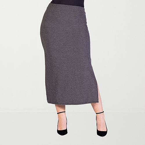 Click here for Plus Size 24/7 Comfort Apparel Ribbed Knit Side Sl... prices