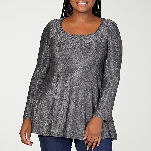 Click here for Plus Size 24/7 Comfort Apparel Long Sleeve Shimmer... prices