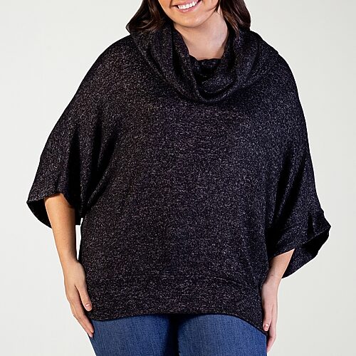 Click here for 24seven Comfort Apparel Plus Size Cowl Neck Dolman... prices