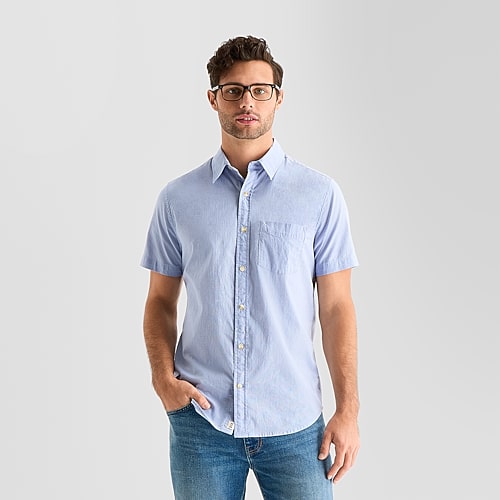Click here for mutual weave Mens Short Sleeve Regular Fit Button-... prices