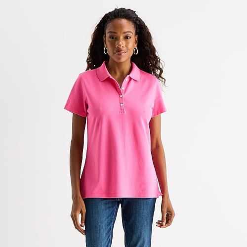 Click here for St. Johns Bay Womens Short Sleeve Polo Shirt  Peti... prices