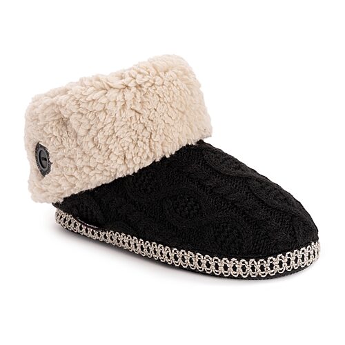 Click here for Muk Luks Womens Melinda Cuff Boot - Black cable prices