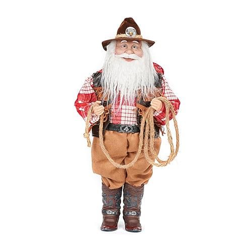 Click here for Roman 18H Cowboy Santa Christmas Tabletop Decor  O... prices