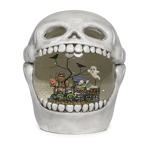 Click here for Roman 7 Lighted Skull Swirl Halloween Tabletop Dec... prices