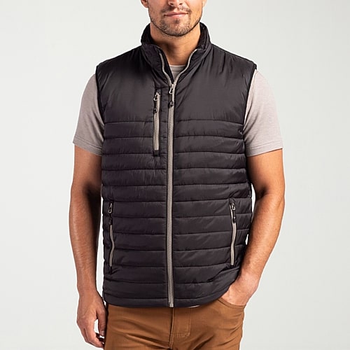 CLIQUE Mens Water Resistant Heavyweight Puffer Vest  Large  Black