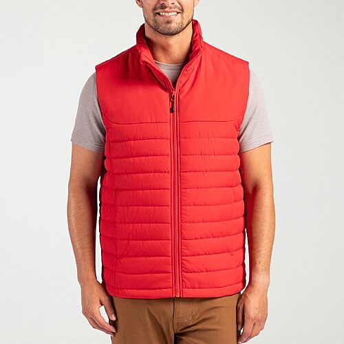 CLIQUE Mens Water Resistant Heavyweight Puffer Vest  Medium  Red