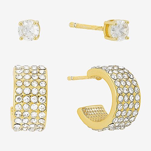 Click here for Sparkle Allure Womens Crystal 14K Gold Over Brass... prices