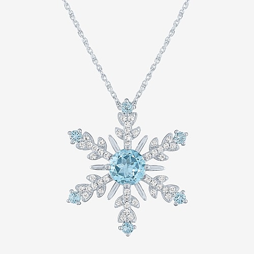 Click here for Womens Genuine Blue Topaz Sterling Silver Snowflak... prices