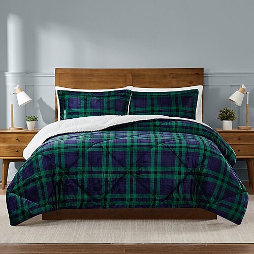 Click here for Truly Soft Cuddle Warmth Tartan Plaid 3pc. Comfort... prices