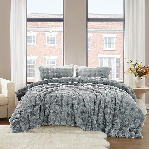 Click here for Brooklyn Loom Bubble Faux Fur 3pc. Comforter Set prices