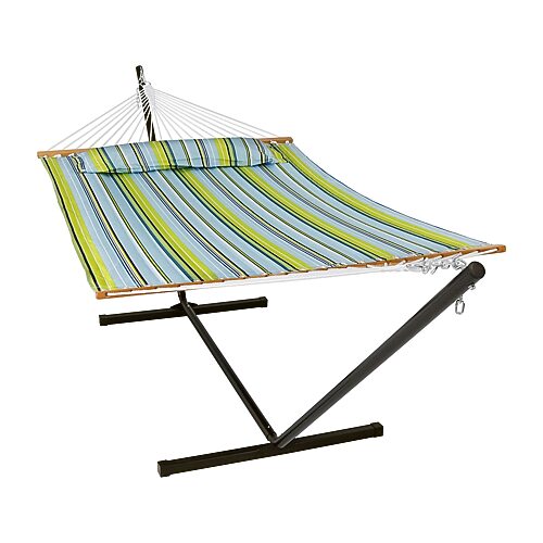 Click here for Outdoor 2-Person Quilted Fabric Hammock with Sprea... prices