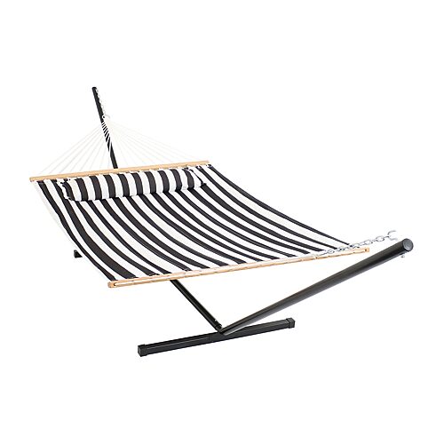 Click here for Outdoor 2-Person Quilted Fabric Hammock with Sprea... prices
