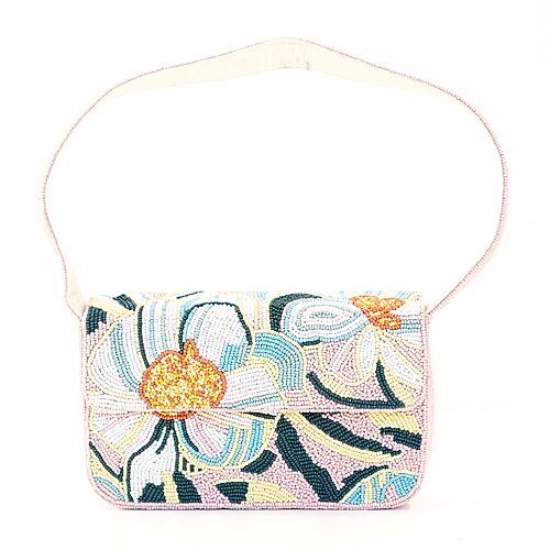 Click here for SOL and MER Beaded Floral Baguette Shoulder Bag  O... prices