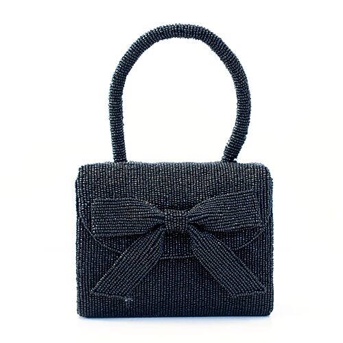 Click here for SOL and MER Bow Beaded Evening Bag  One Size  Blac... prices