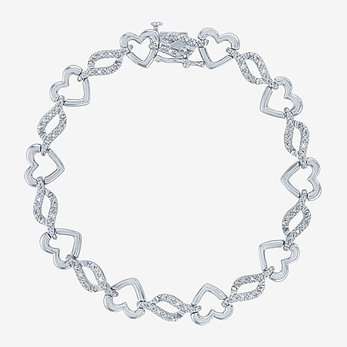 Click here for G-H / Si2-I1 Womens Sterling Silver 7.5 Inch Heart... prices