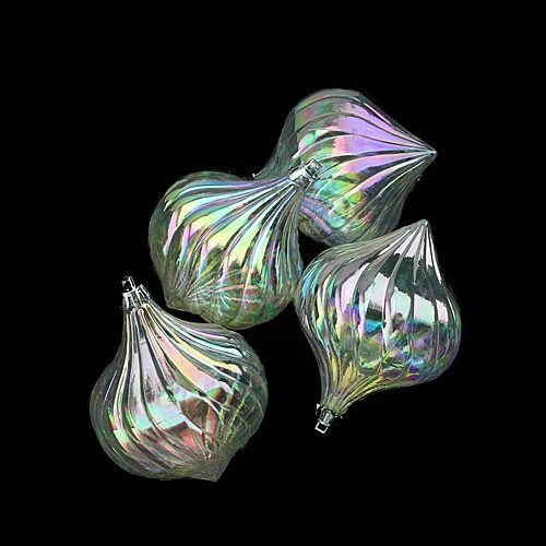 Click here for 4ct Clear Iridescent Onion Drop Shatterproof Chris... prices