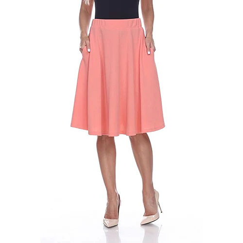 Click here for White Mark Saya Flare Skirt  Medium  Orange prices