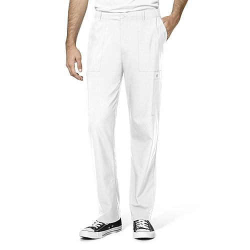 Click here for Wink Mens W123 Flat Front Cargo Scrub Pant - White prices
