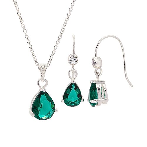 Click here for Sparkle Allure Womens Green Cubic Zirconia Pure Si... prices