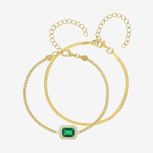 Click here for Womens 2-pc. Gemstone Gold Over Silver Bracelet Se... prices