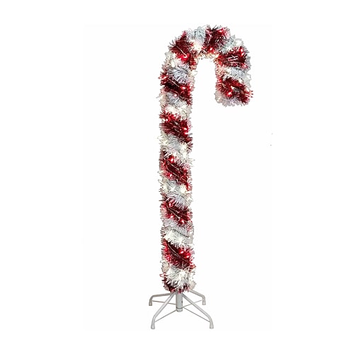 Click here for Kurt Adler 4 Foot Prelit Led Tinsel Candy Cane Chr... prices