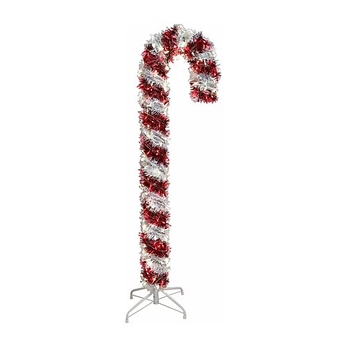 Click here for Kurt Adler 5 Foot Prelit Led Tinsel Candy Cane Chr... prices