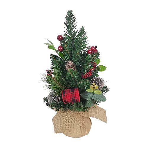 Kurt S. Adler 18in. Berries & Pinecone Ribbon Mini Tree Decor