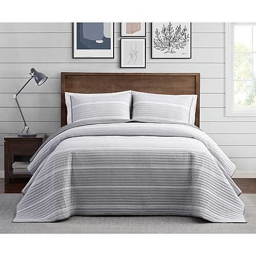 Click here for Brooklyn Loom Niari Yarn Dye Striped 3pc. Quilt Se... prices