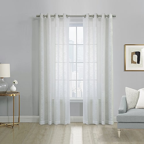 Click here for Habitat Boucle Grommet Top Sheer Single Curtain Pa... prices