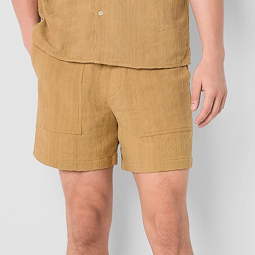 Click here for Arizona 6 Mens Textured Pull-On Short  Large  Beig... prices