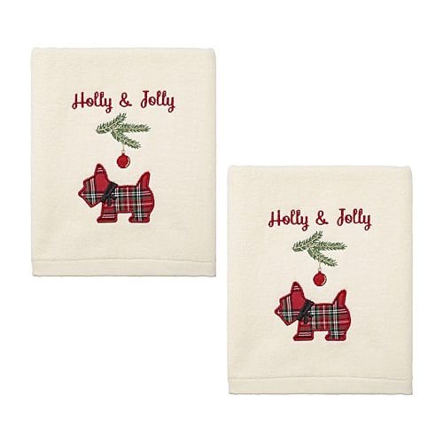 Click here for Avanti Holly Jolly Scottie 2pk. Holiday Hand Towel... prices