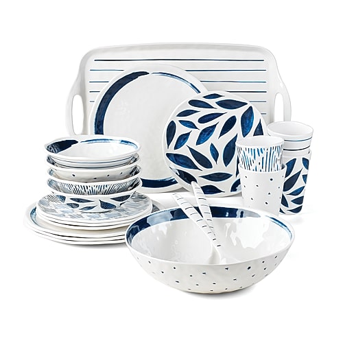 Click here for Lenox Blue Bay Melamine 20 Piece Dinnerware Set prices