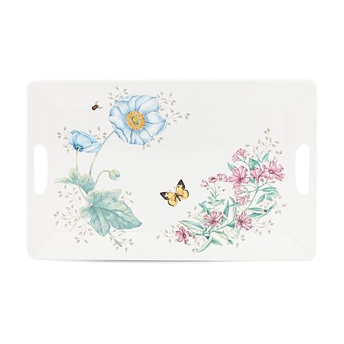 Lenox Butterfly Meadow Melamine Large Rectangular Serving Tray - White