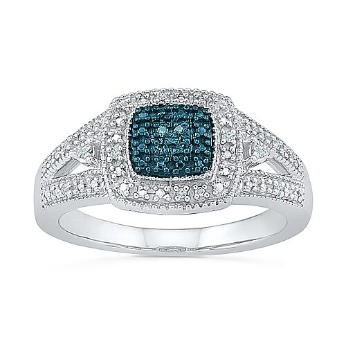 Click here for Womens Diamond Accent Natural Blue Diamond Sterlin... prices