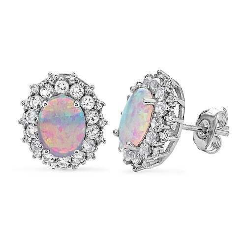 Click here for Lab Created White Opal Sterling Silver 12.7mm Oval... prices