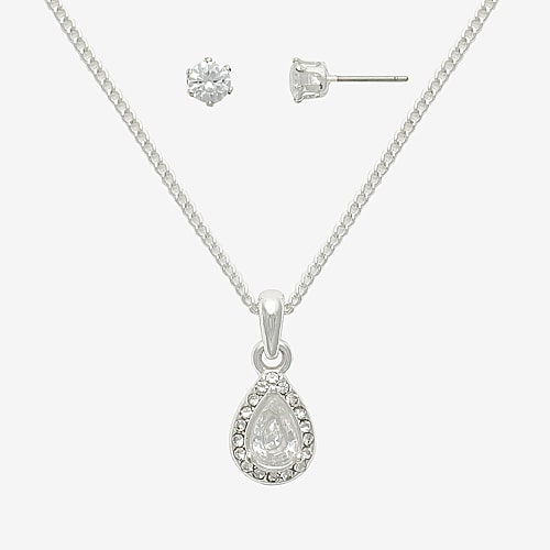 Click here for Mixit Womens Cubic Zirconia Hypoallergenic 2-pc. J... prices