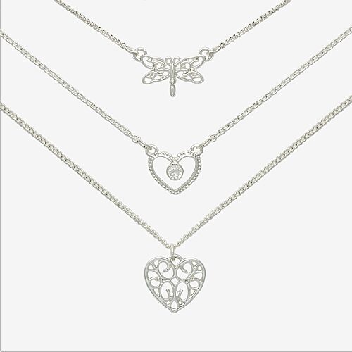 Click here for Mixit Womens Cubic Zirconia Heart Hypoallergenic 3... prices
