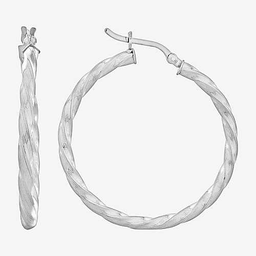 Click here for Womens Sterling Silver 36mm Hoop Earrings  One Siz... prices
