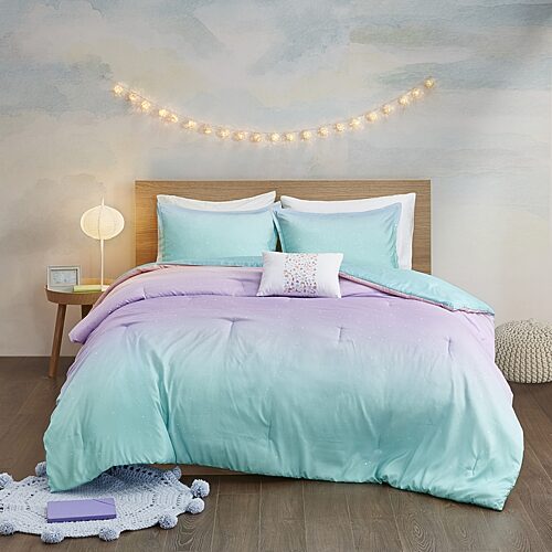 Intelligent Design Glimmer Ombre Reversible Comforter Sets