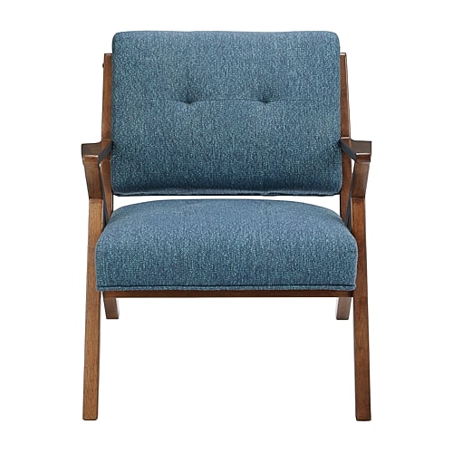 Click here for Ink+Ivy Rocket Lounge Chair - Blue/Pecan prices