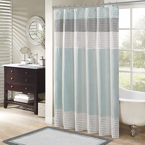 Click here for Madison Park Amherst Shower Curtain  72 x 72 - Aqu... prices