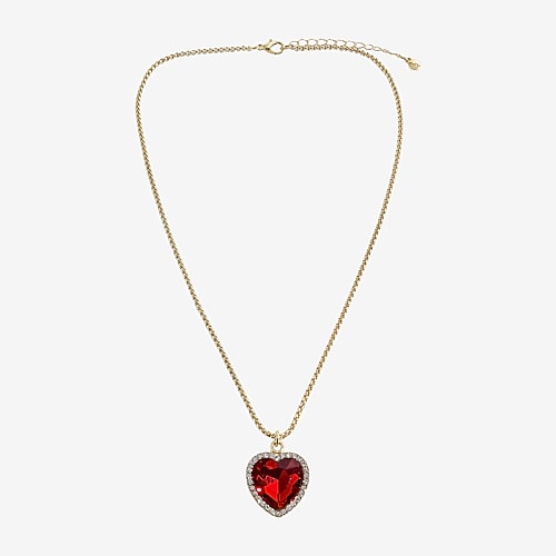 Click here for Bijoux Bar Gold Tone Womens Red Heart 18 Inch Pend... prices