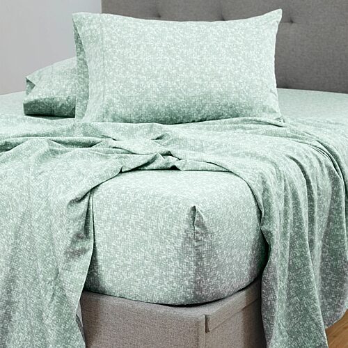 Martex Restore Echo 300tc Wrinkle Resistant Temperature Regulating Sheet Set  One Size  Green