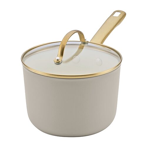 Farberware Forged Induction Ceramic Nonstick 3-Quart Sauce Pan - Light Beige