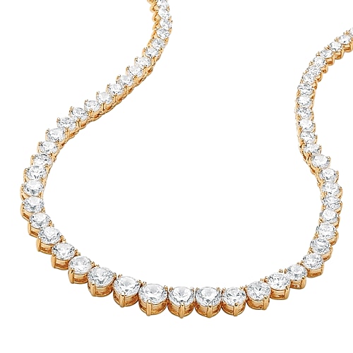 Click here for Womens White Cubic Zirconia 14K Gold Over Brass 16... prices